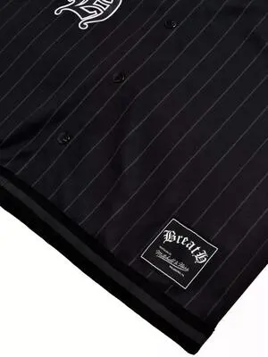 BREATH X Mitchell & Ness Pinstriped Logo-print Shirt