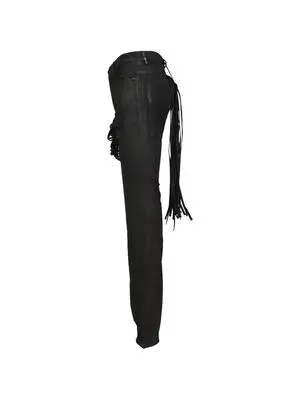 ONRUSH Waxed Jeans With Fringe Detail