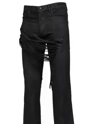 ONRUSH Waxed Jeans With Fringe Detail