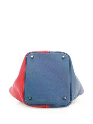 Hermès Casaque Picotin Lock Bag Clemence Mm Tote - Blue