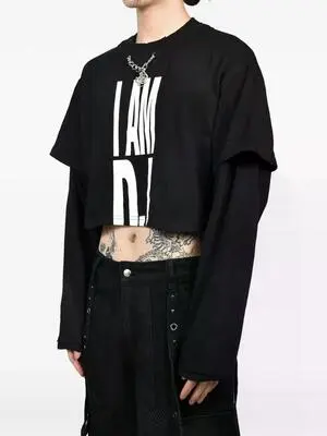 FINE CHAOS Layered-design Cropped T-shirt