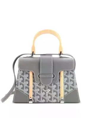 Goyard Structured Saigon Top Handle Bag Coated Canvas With Leather Mini Satchel