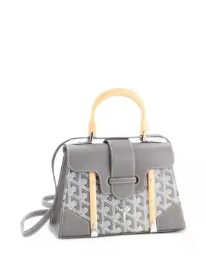 Goyard Structured Saigon Top Handle Bag Coated Canvas With Leather Mini Satchel