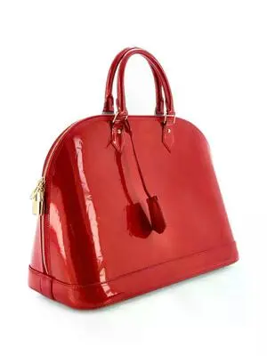 LOUIS VUITTON Alma Handbag Monogram Vernis Gm Satchel - Red