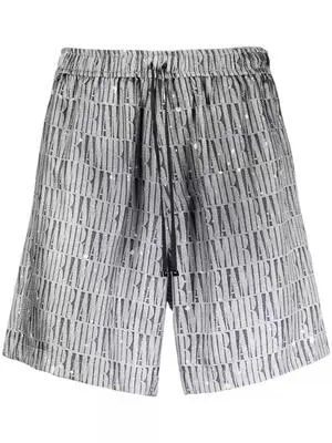 Amiri Graphic-print Drawstring Shorts - Grey