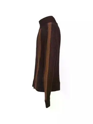 VIVAMUS Ribbed-knit Double-zip Cardigan