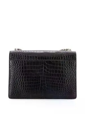 Saint Laurent Sunset Crocodile Embossed Leather Medium Crossbody Bag