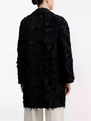 Sisley Fringed Jacquard Coat