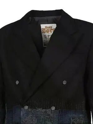 DEAR BORO Double-breasted Patchwork Blazer