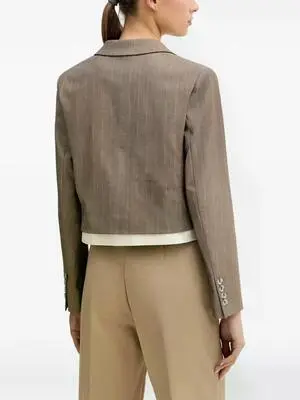 Sisley Pinstripe Pattern Cropped Blazer
