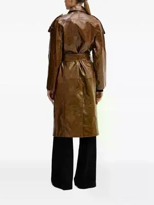 Sisley Belted Crinkled-finish Coat