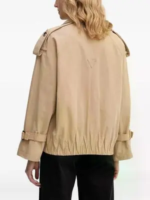 Sisley Double-breasted Belted-cuffs Coat