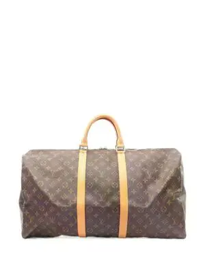LOUIS VUITTON 1996 55 Monogram Keepall Luggage Bag - Brown