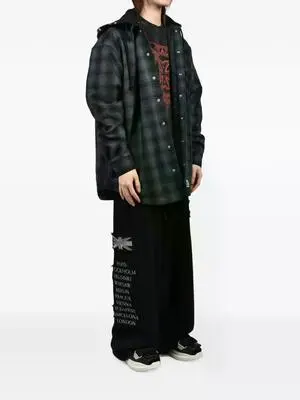 ALICE HOLLYWOOD Oversize Hooded Flannel Shirt Jacket