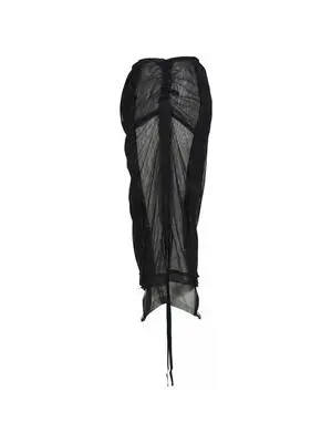 MUKCYEN Layered Gathered Midi Skirt - Black