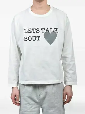 CEDARWOOD Ats Slogan-print Long-sleeve T-shirt - White
