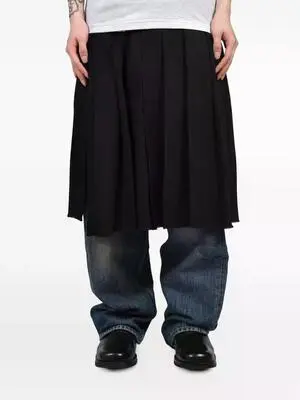 DOMENICO OREFICE A4 Pleated Cotton Midi Skirt - Black