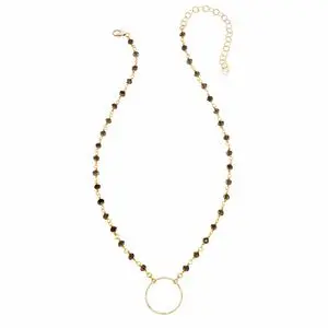 HEATHER HAWKINS Hammered Circle Necklace - Brown