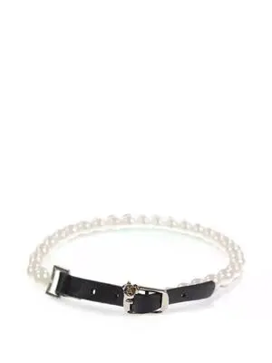 YELLOWSWALLOW Pearl-embellished Buckle-fastening Necklace - White