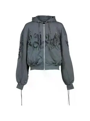 FINE CHAOS Washed Chaos Embroidered Hoodie