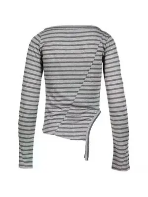 POST ARCHIVE FACTION Maho Off-shoulder Stripe Top