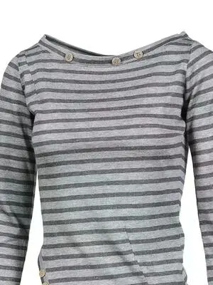 POST ARCHIVE FACTION Maho Off-shoulder Stripe Top