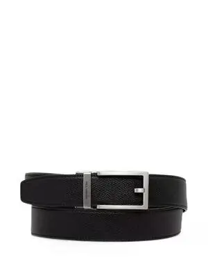 Paul & Shark Grained-leather Buckle Belt - Black