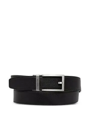 Paul & Shark Grained Leather Buckle Belt - Black