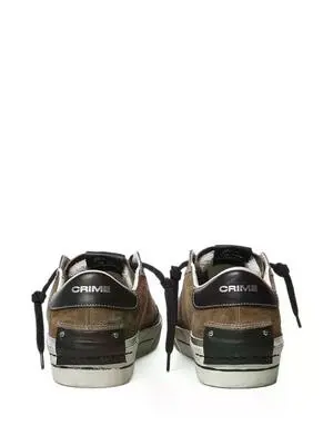 CRIME LONDON Midnight Distressed-effect Suede Sneakers