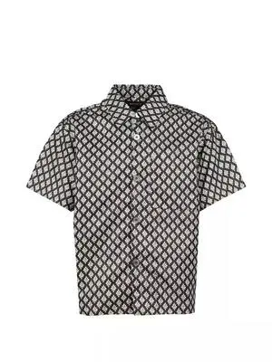 MLVINCE Monogram-print Short-sleeve Shirt - Black