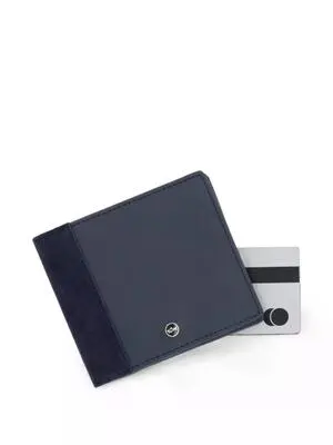 Paul & Shark Suede-panelled Bifold Wallet - Blue