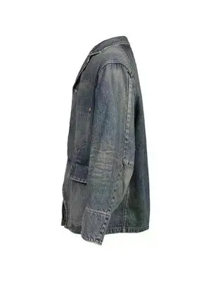 DAIRIKU Stitched Draping Denim Jacket