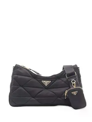 Prada Re-nylon Tessuto Quilted Shoulder Bag - Black