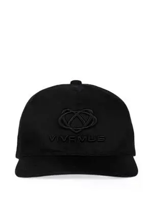 VIVAMUS Distressed Logo-embroidered Cap - Black