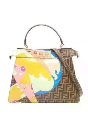 Fendi 2010-2026 Antonio Lopez Medium Zucca Coated Canvas Peekaboo Iseeu Satchel - Brown
