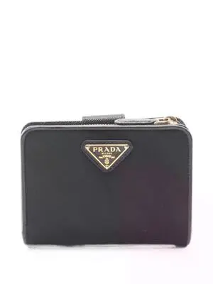 Prada 2010s Triangle Logo Bi-fold Wallet - Black
