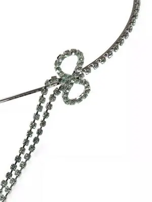 YELLOWSWALLOW Crystal-embellished Bow Hairband - Silver