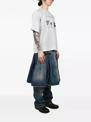 DOMENICO OREFICE Pleated Distressed-effect Midi Skirt