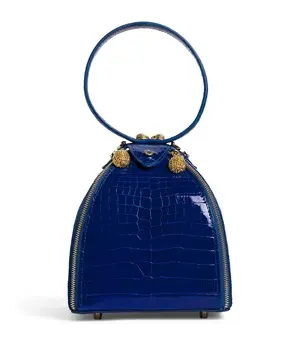 ETHAN K Crocodile Leather Duchess Top-handle Bag