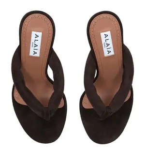 Alaïa Suede Thong Sandals 90