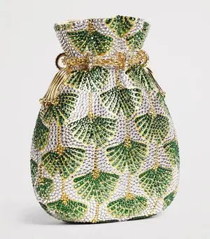 Judith Leiber Embellished Ginkgo Pouch Clutch Bag