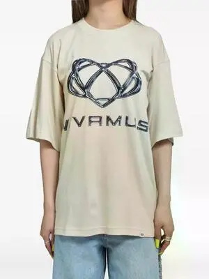 VIVAMUS Logo-print T-shirt - Neutrals