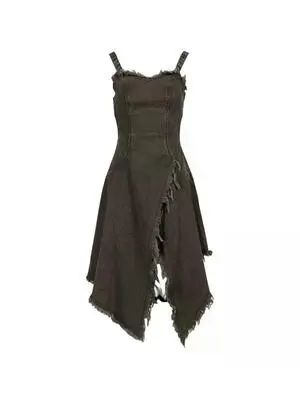 VIVAMUS Fringe-trimmed Open-back Dress - Black