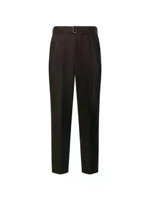 GIULIANO GALIANO Belted Pleated Tailored Trousers - Brown