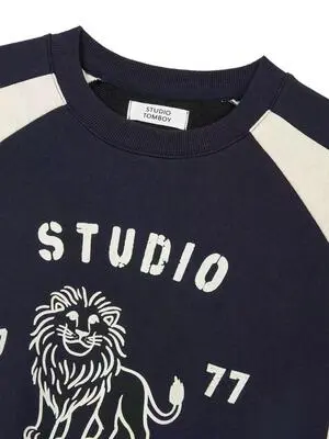 STUDIO TOMBOY Lion-print Raglan-sleeve Sweatshirt
