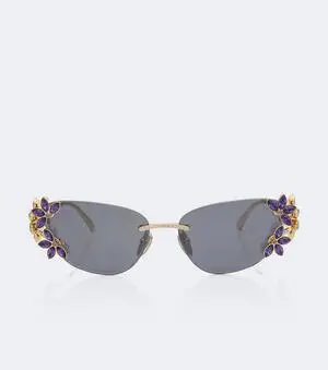 Dolce & Gabbana Crystal-embellished Cat-eye Sunglasses - Gold