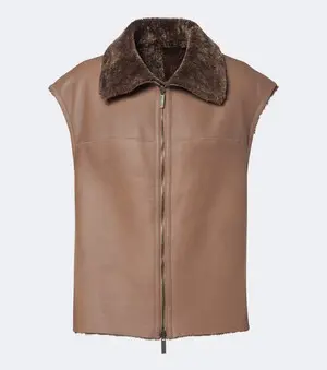 JOSEPH Nico Reversible Leather And Shearling Vest