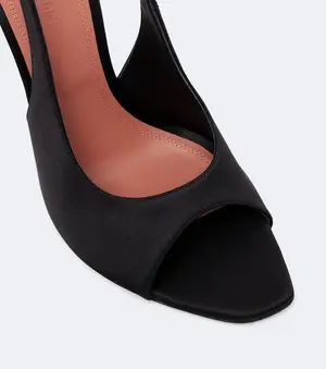 Amina Muaddi Alexa Satin Slingbacks
