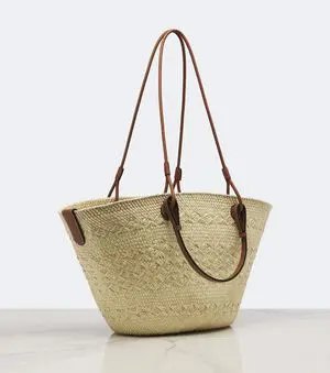 Loewe Anagram Medium Leather-trimmed Basket Bag