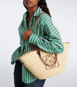 Loewe Anagram Medium Leather-trimmed Basket Bag